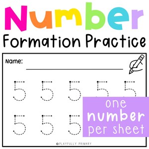 Tracing Numbers Worksheets, Printable Number Formation Sheets - Etsy