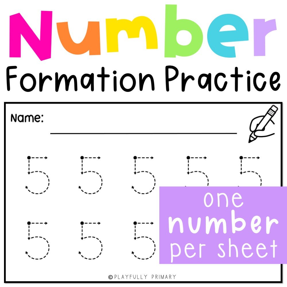 Tracing Numbers Worksheets, Printable Number Formation Sheets - Etsy