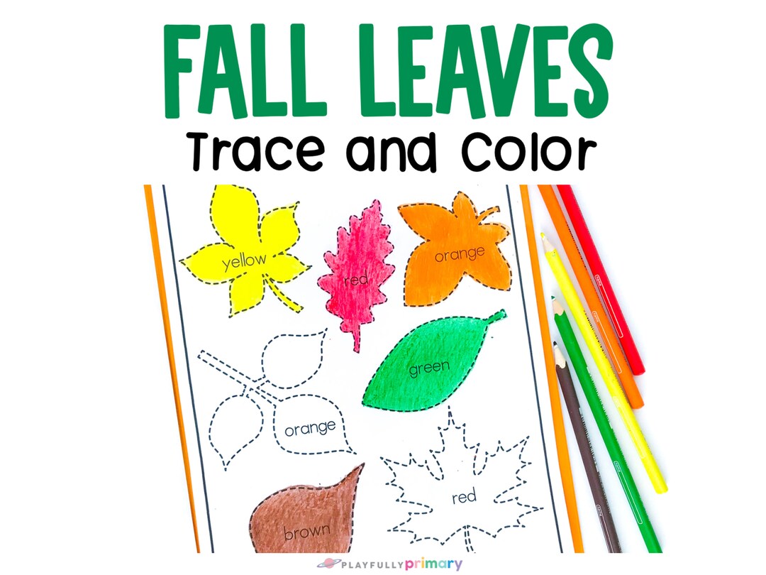 Leaf Coloring Page - Fall Tracing Practice - Fall Leaves Unit Study ...