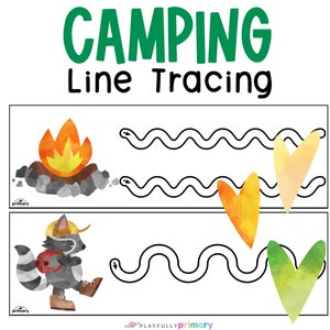 Preschool Tracing Lines, Camping Printable for Preschool Prewriting ...