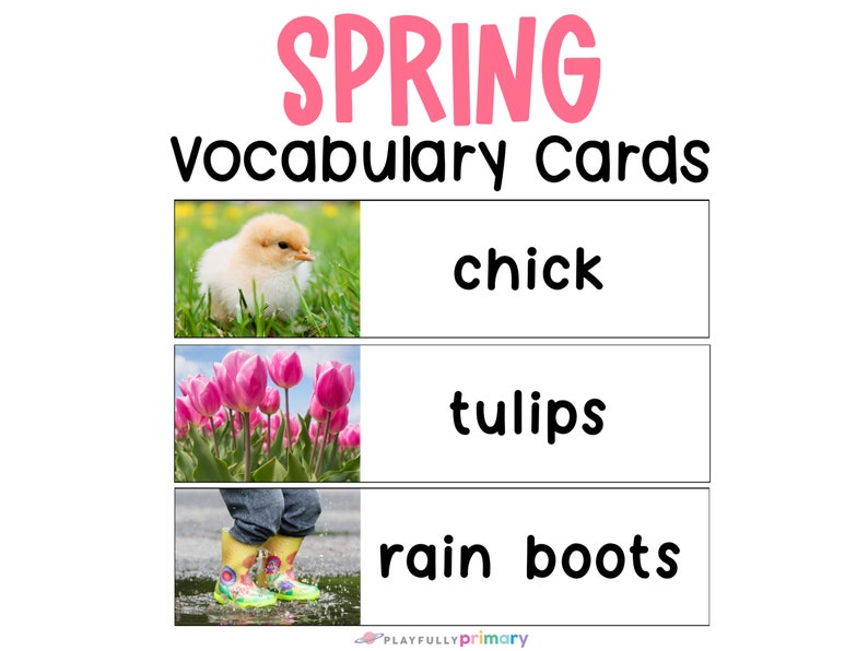 Spring Vocabulary Words With Pictures, Homeschool Spring Vocabulary ...