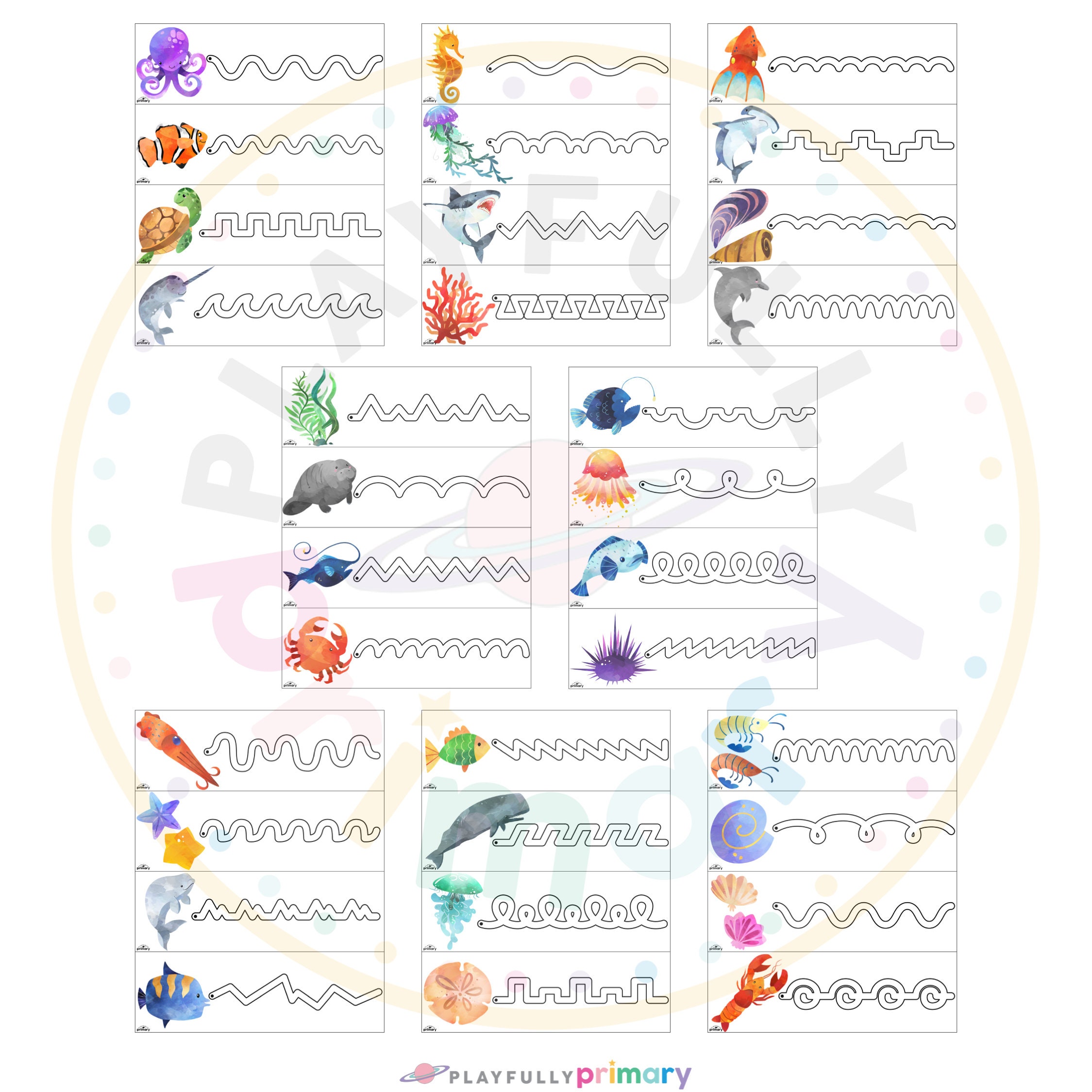Ocean Tracing Activity, Ocean Unit Preschool Montessori Ocean Printable ...