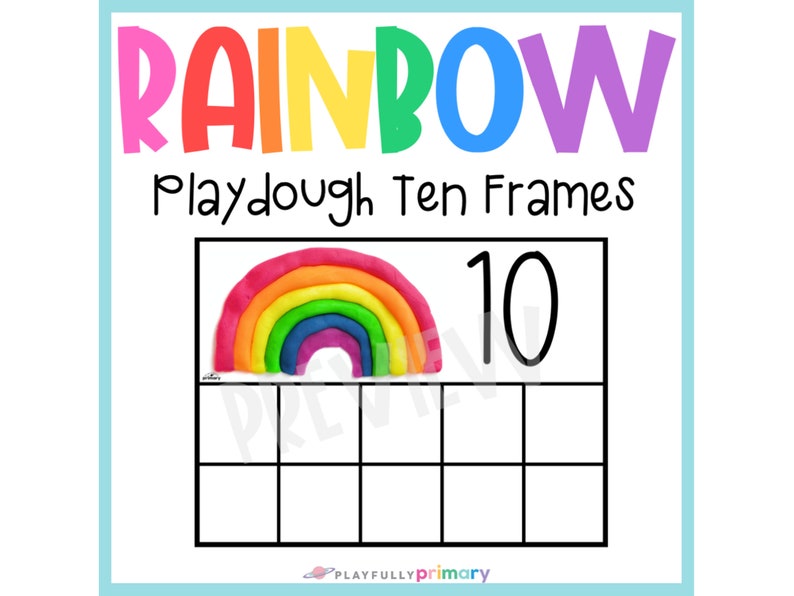 Rainbow Playdough Ten Frames Counting to 20 Activity - Etsy