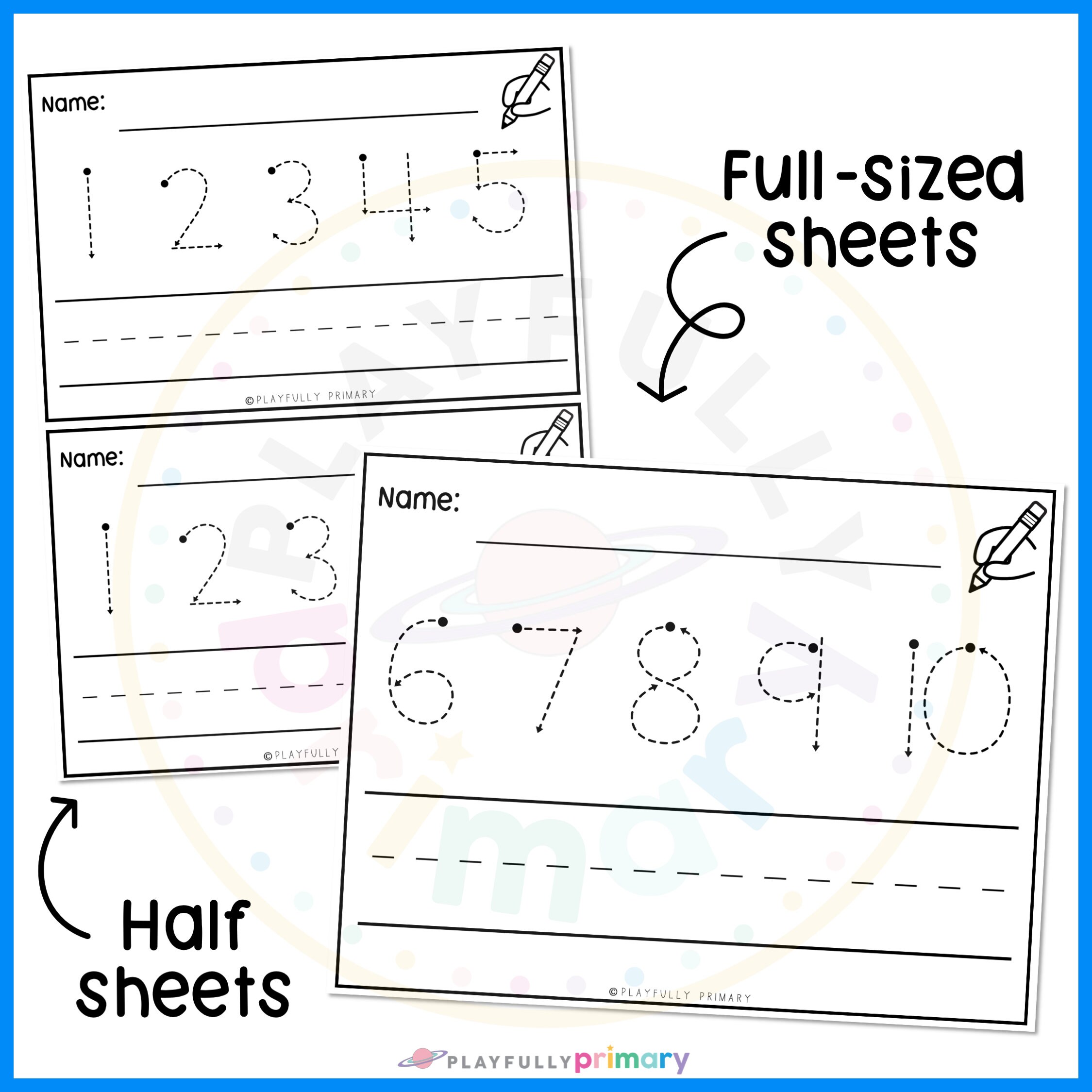 Trace and Write Numbers 1-10 Printable Worksheets - Etsy
