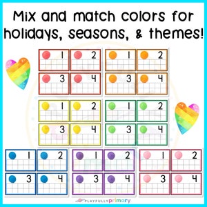 Playdough Mats With Ten Frame Numbers, Count to 10 Play Dough Mat ...