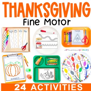 Thanksgiving Fine Motor Activities Printable | Preschool Scissor Skills ...