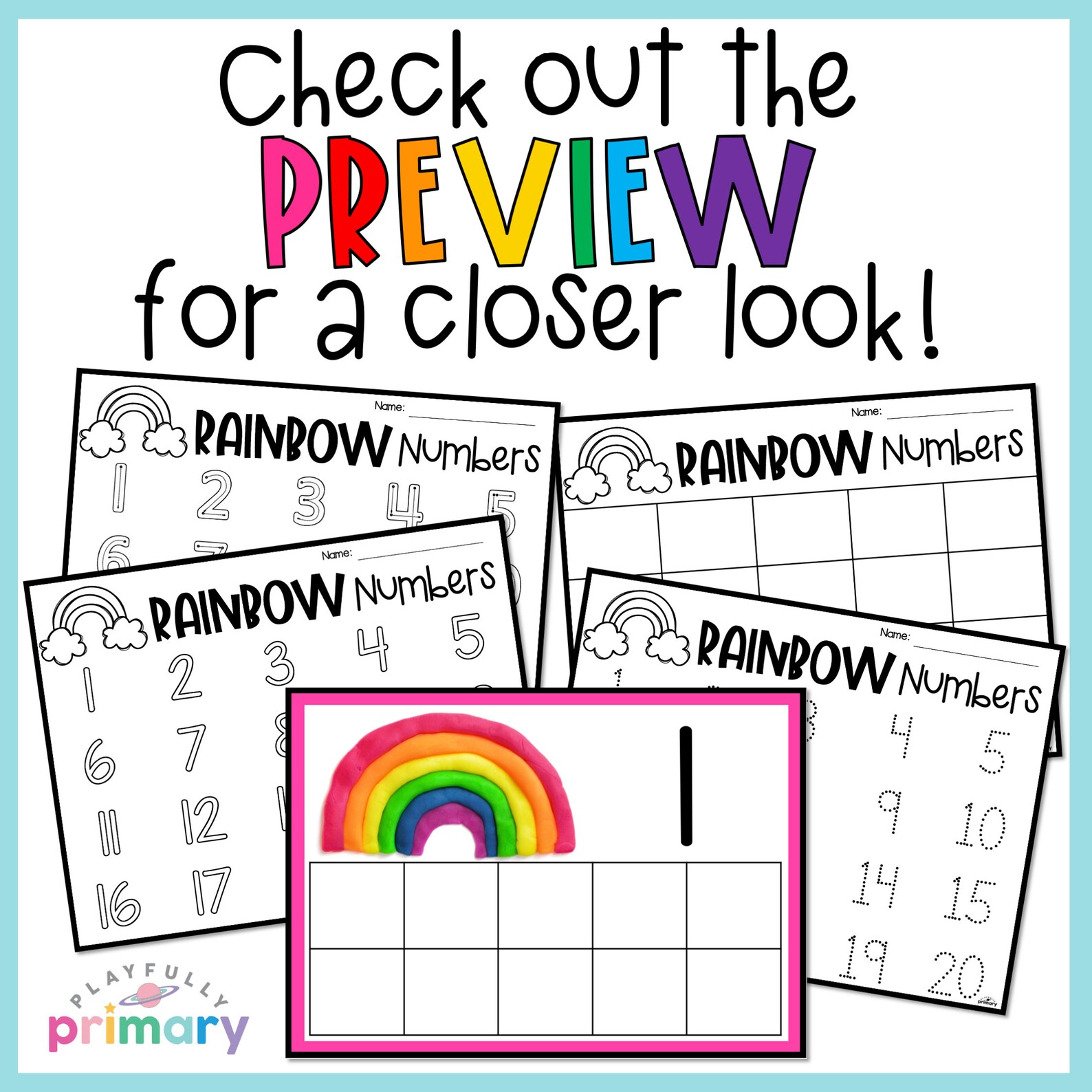 Rainbow Playdough Ten Frames Counting to 20 Activity | Etsy