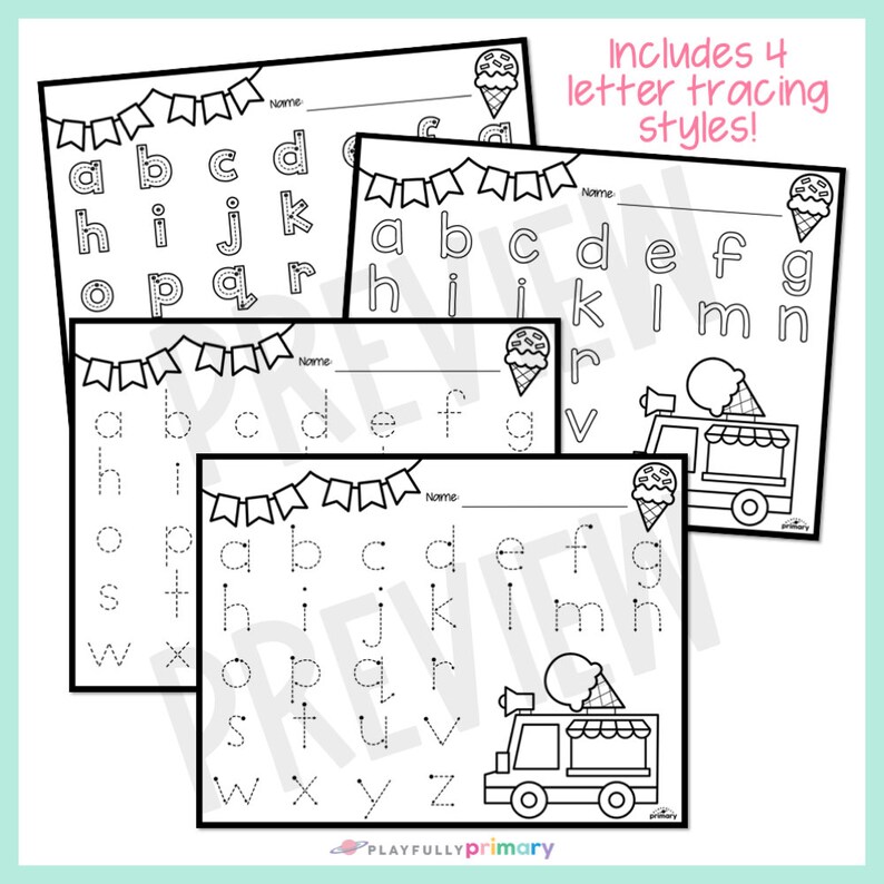 Ice Cream Worksheet, Ice Cream Activities, Alphabet Tracing Printable ...