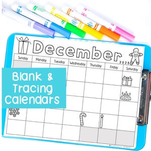December Calendar 2025 Printable Calendar Tracing Worksheets, Calendar ...