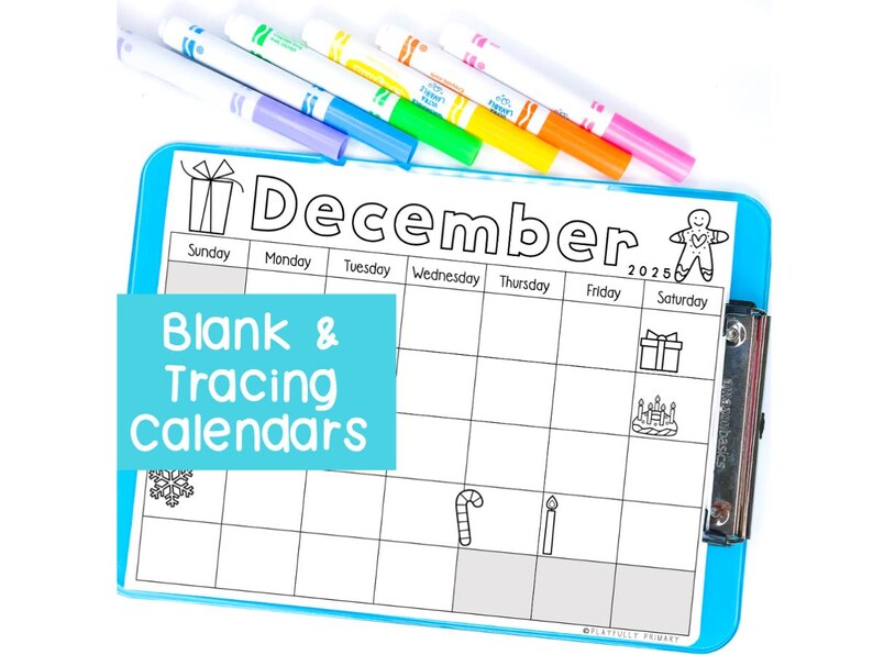 December Calendar 2025 Printable Calendar Tracing Worksheets, Calendar ...