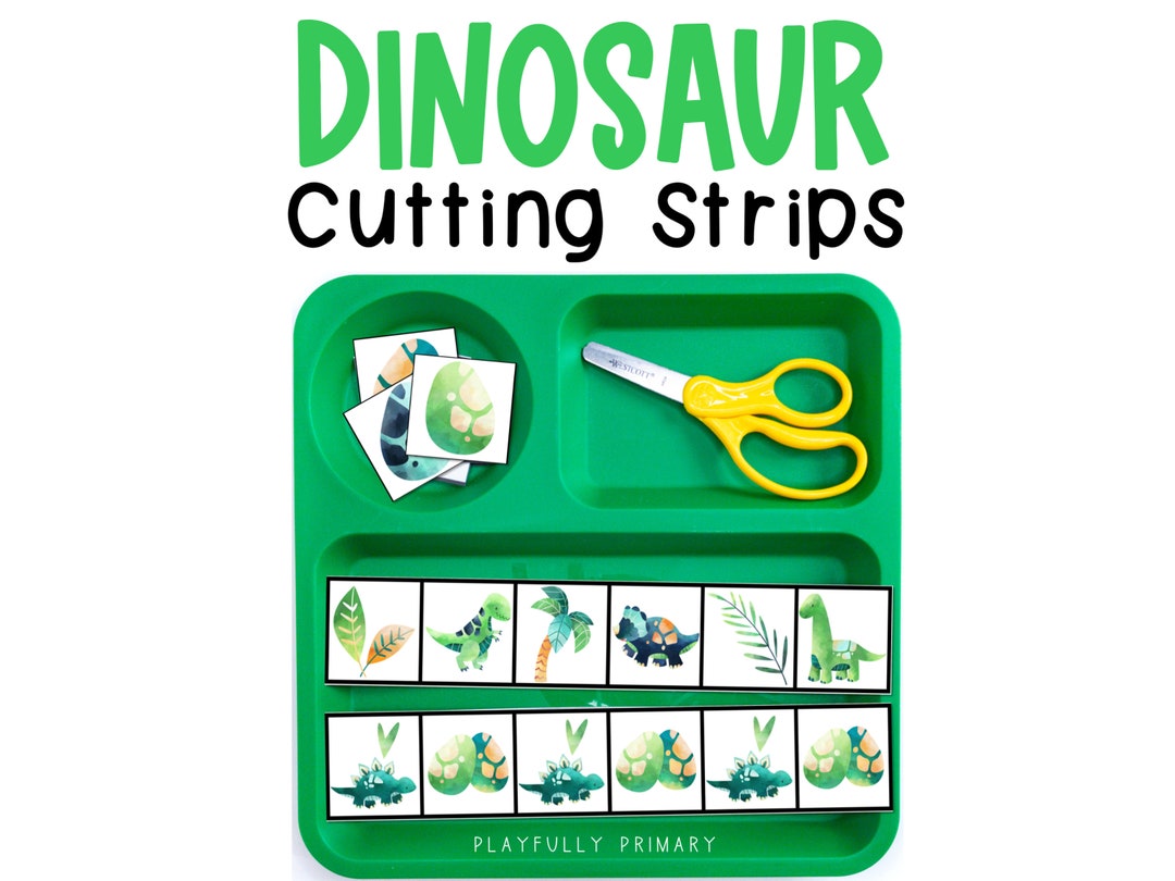 Dinosaur Cutting Skills Activity, Dinosaur Scissor Practice, Preschool ...
