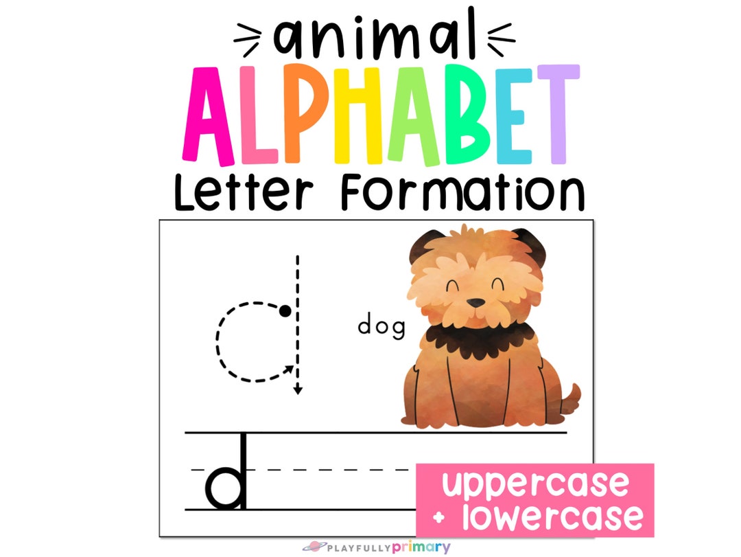 Animal Alphabet Letter Tracing, Tracing Alphabet Beginning Sound Cards ...