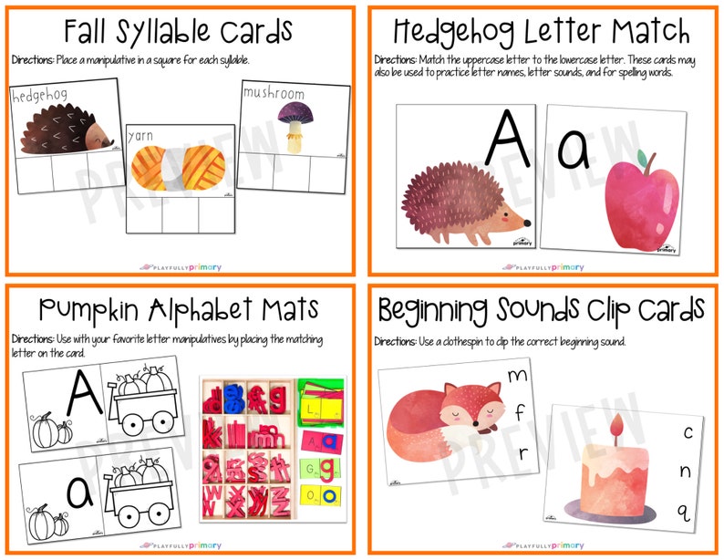 Fall Preschool Activities Printables Prek Fall Homeschool Unit Study - Etsy