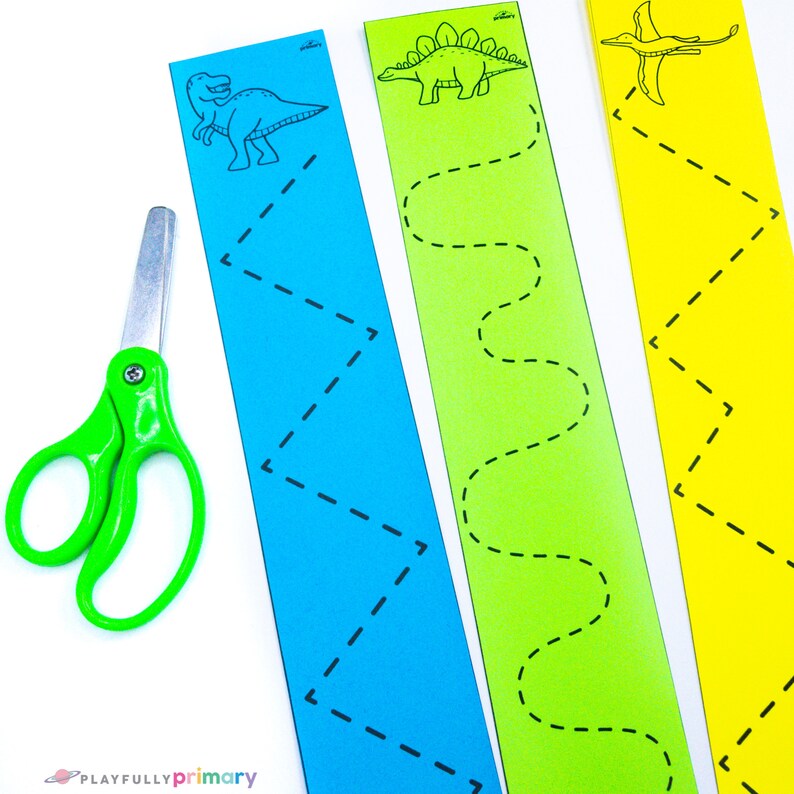 Dinosaur Cutting Strips, Scissor Skills Activities, Preschool Scissor ...