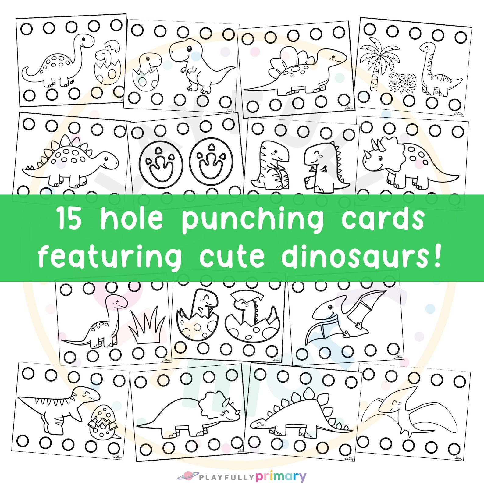 Dinosaur Preschool Fine Motor Task Box, Dinosaur Activity, Hole Punch ...