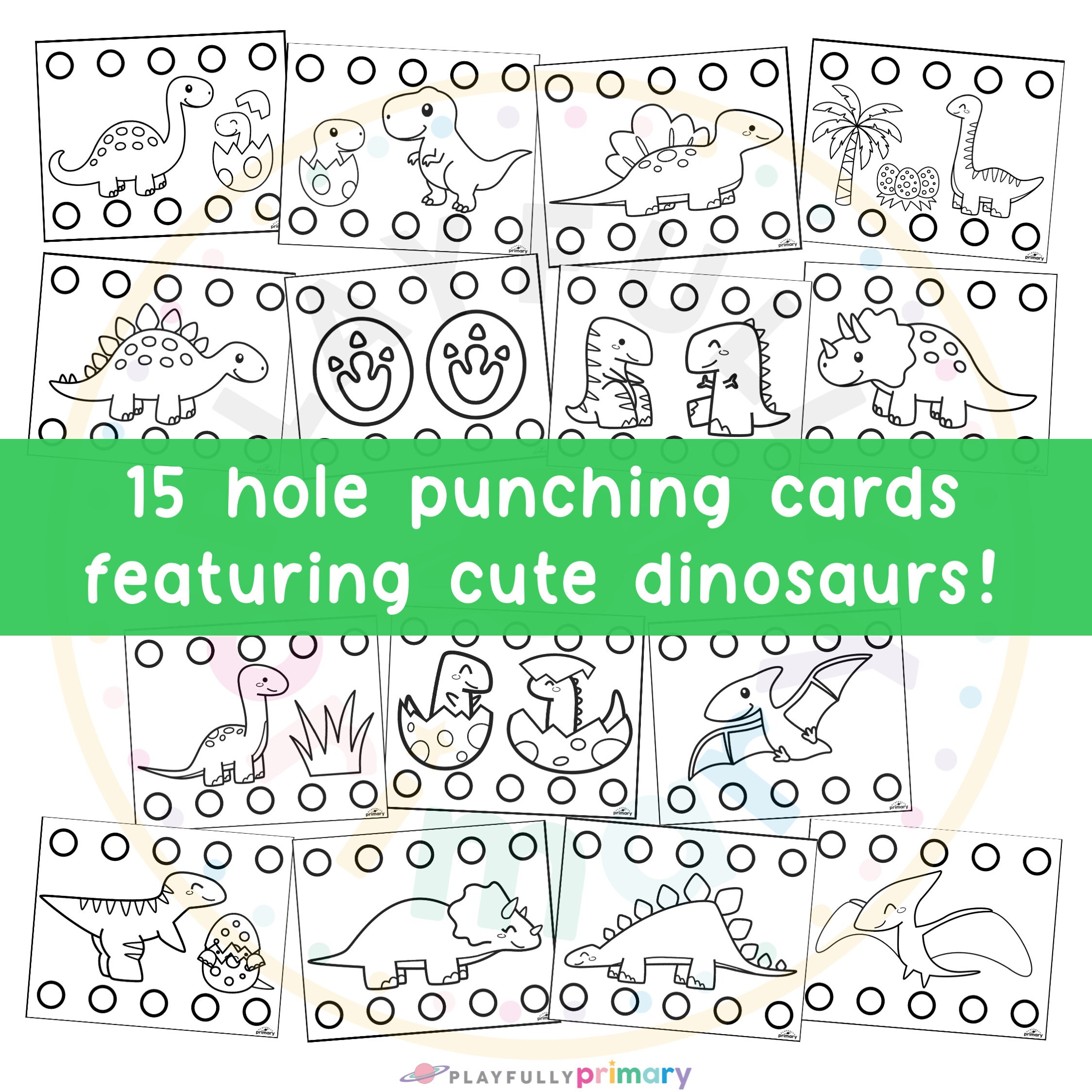 Dinosaur Preschool Fine Motor Task Box, Dinosaur Activity, Hole Punch ...