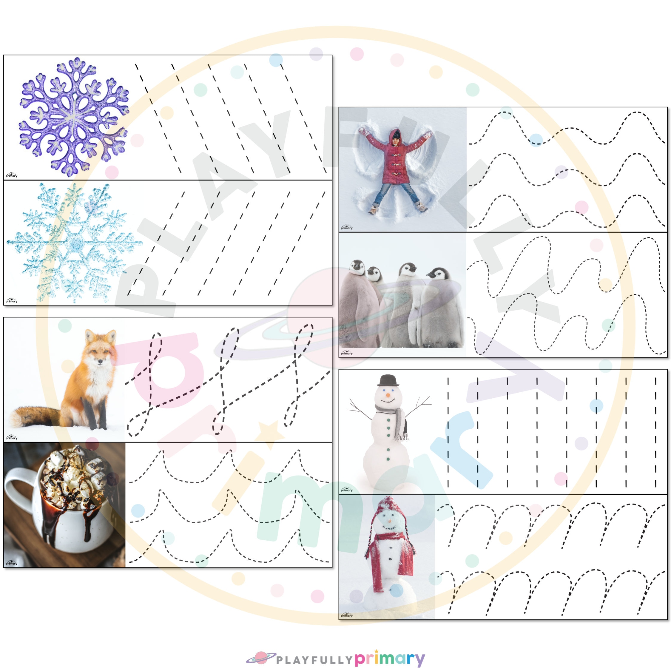 Winter Pre-writing Worksheets Printable Winter Tracing Lines ...