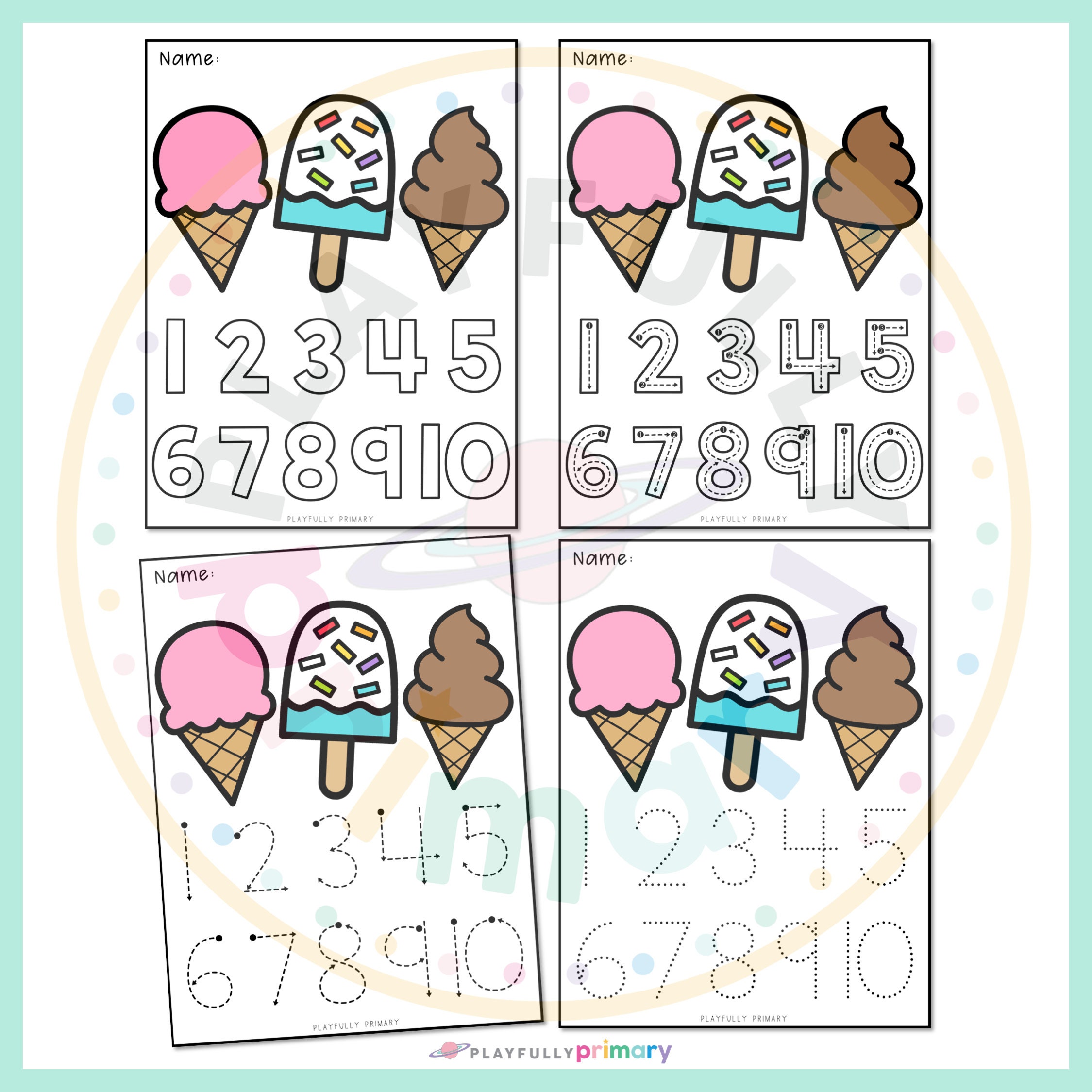 Preschool Number Tracing Worksheet, Number Tracing Printable ...