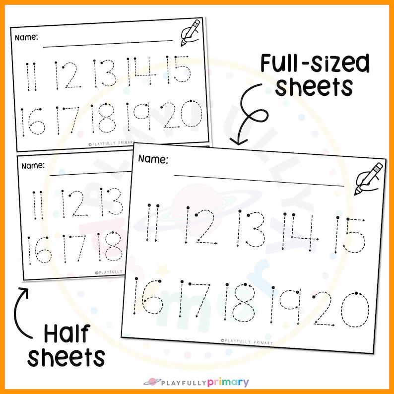 Tracing Numbers 11 to 20 Worksheets | Teen Numbers Kindergarten Writing ...