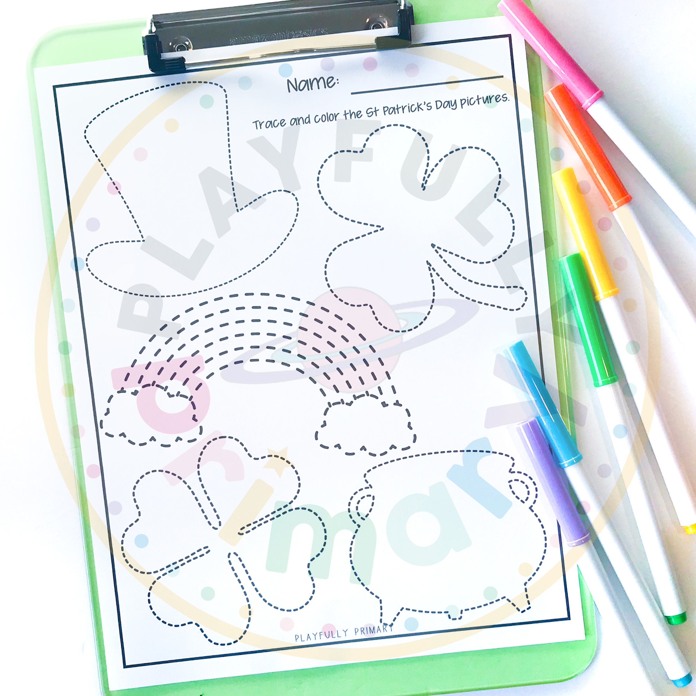 St Patrick's Day Coloring Pages Printable Tracing Worksheets for Kids ...