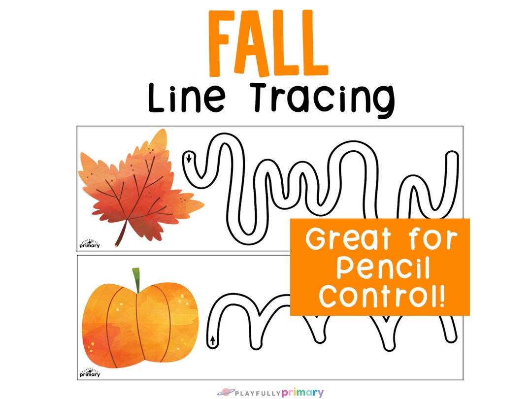 Fall Tracing Lines - Fall Unit Study Homeschool Printables - Fall ...