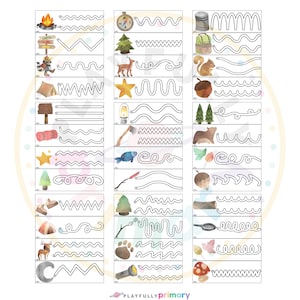 Preschool Tracing Lines, Camping Printable for Preschool Prewriting ...