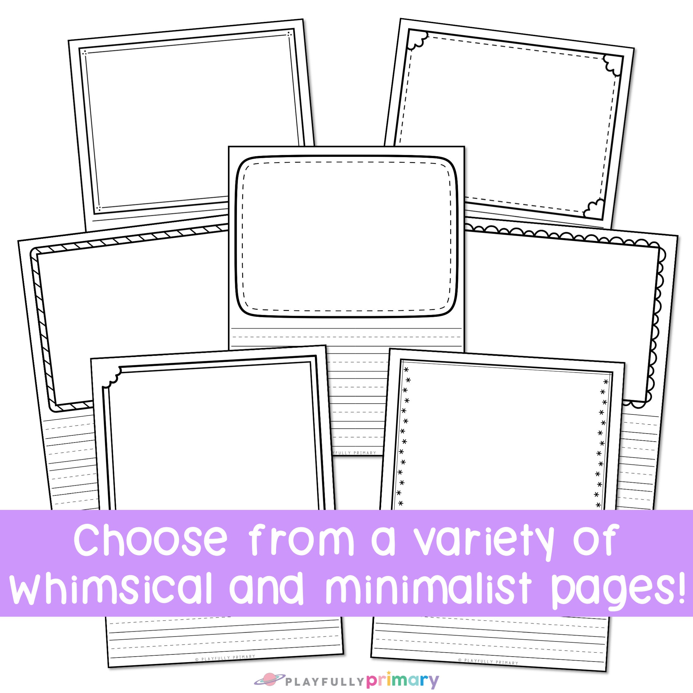 Primary Line Draw and Write Journal Pages, 1st Grade & Kindergarten ...
