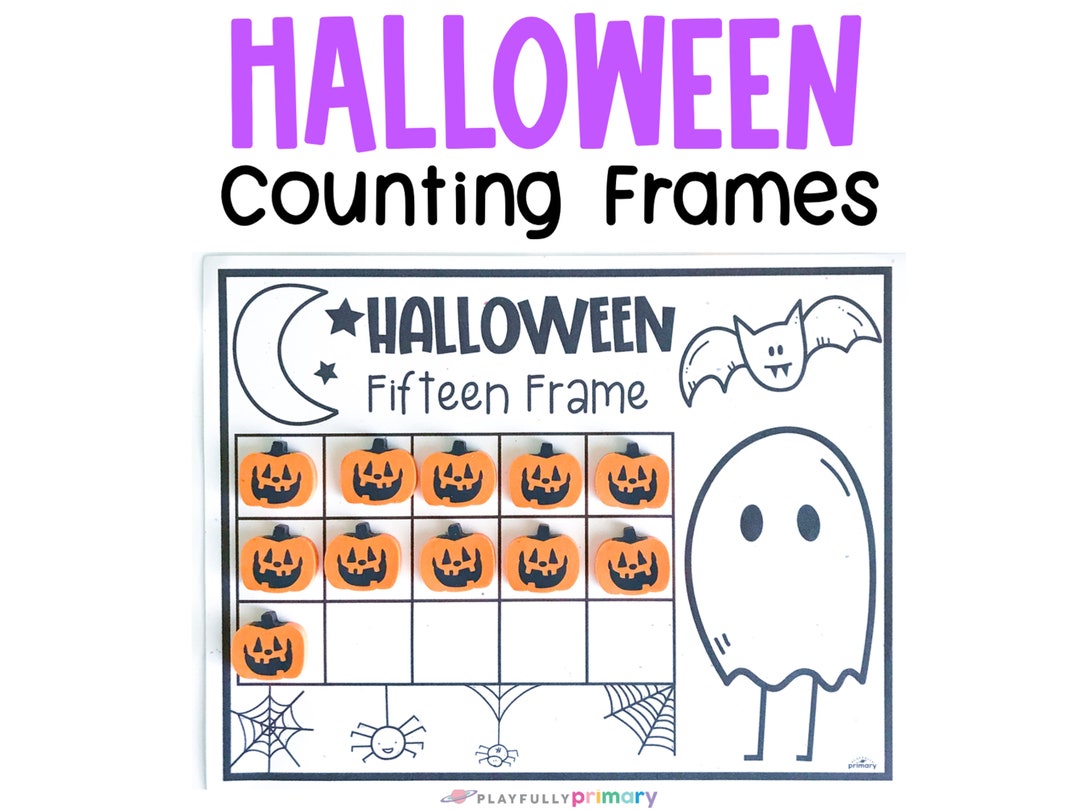 Halloween Mini Eraser Math Worksheets for Kindergarten Prek Preschool ...