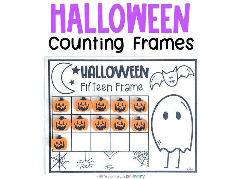 Halloween Mini Eraser Math Worksheets for Kindergarten Prek Preschool ...