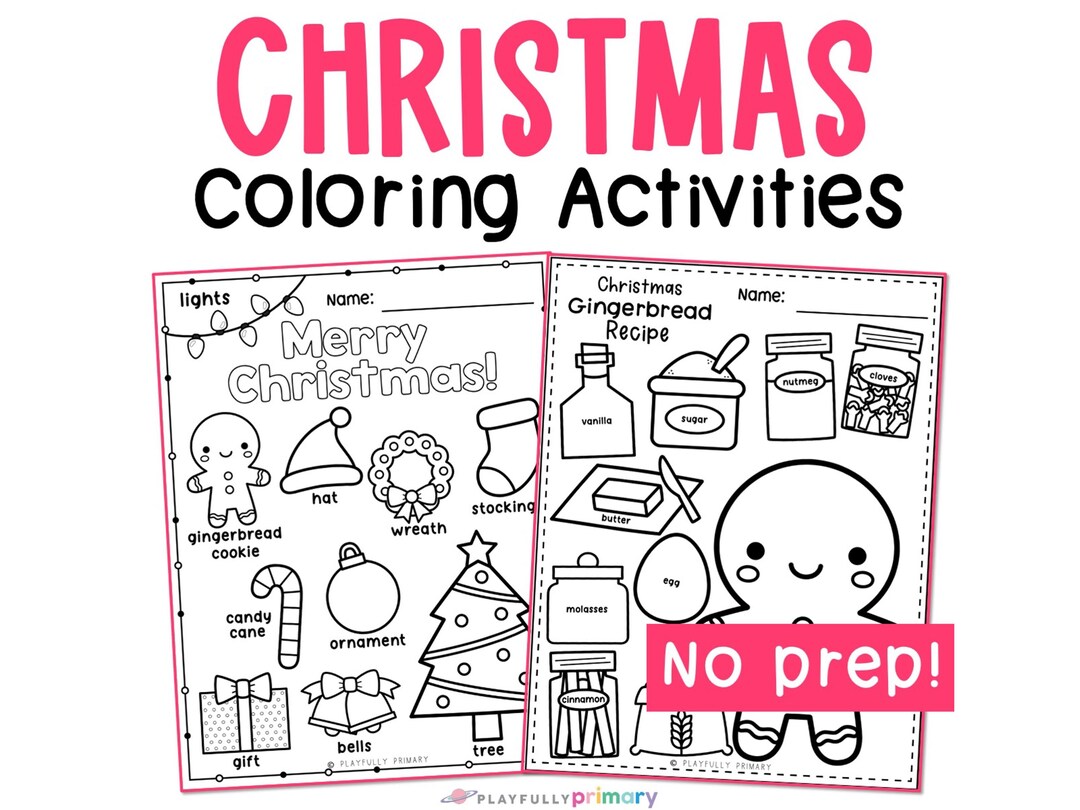 Christmas Coloring Pages for Kids, Christmas Vocabulary Words ...