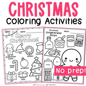 Christmas Coloring Pages for Kids, Christmas Vocabulary Words ...
