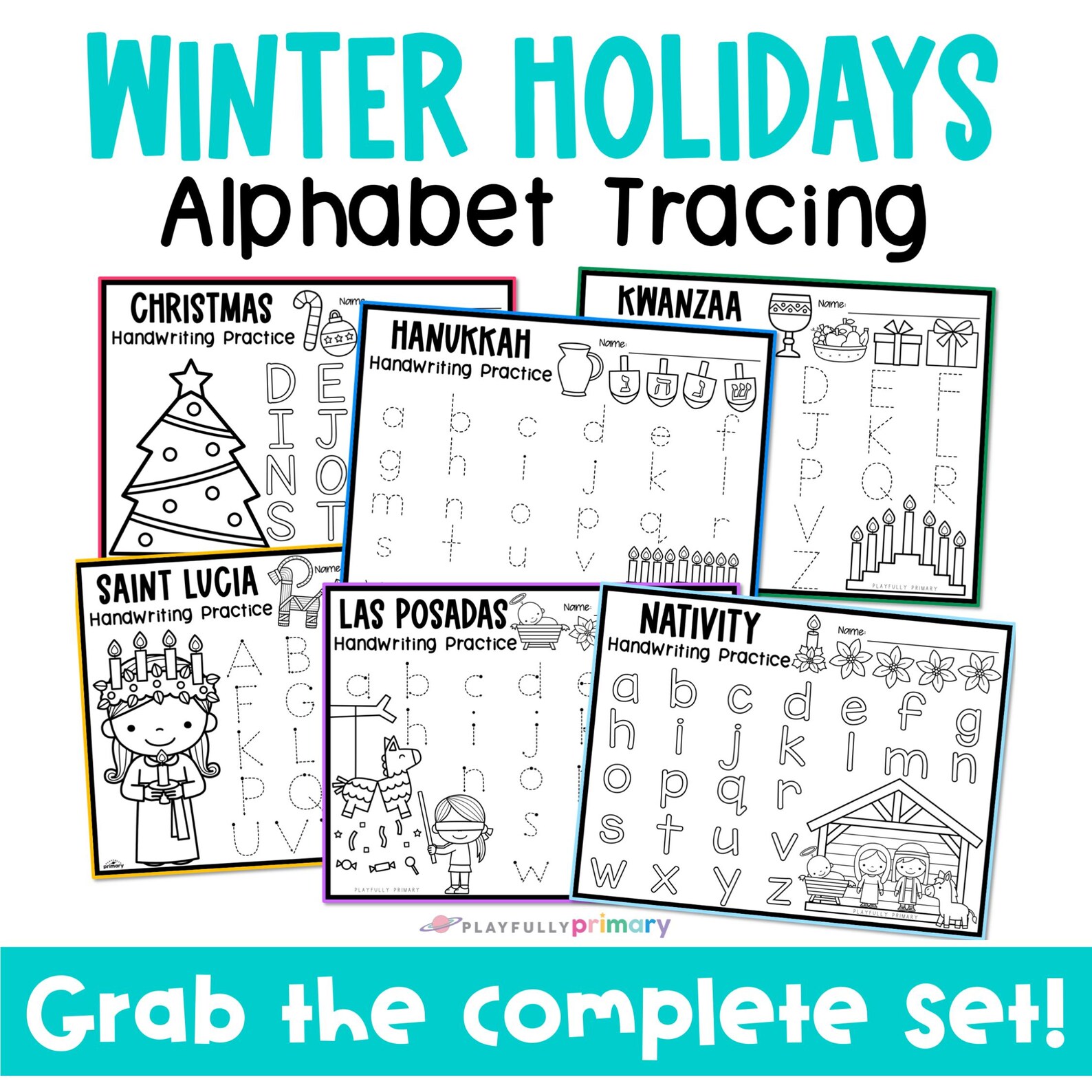 Christmas Worksheets for Kids, Alphabet Handwriting Practice Printables ...