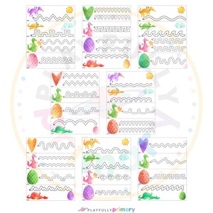 Dragon Line Tracing Preschool Printable Prewriting Fine Motor Tracing ...
