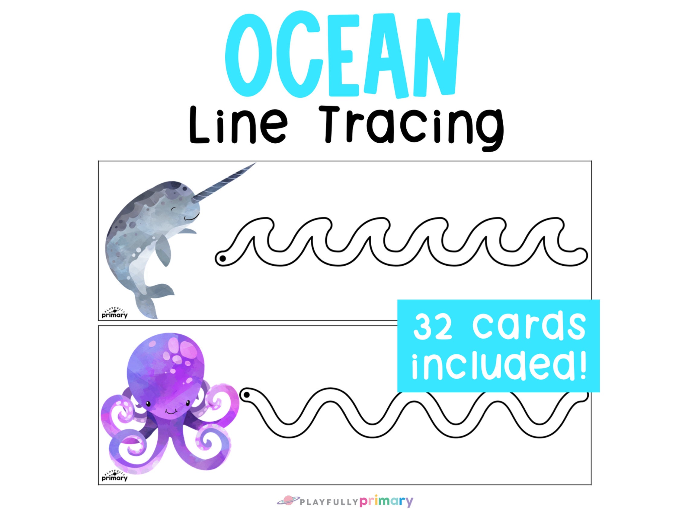Ocean Tracing Activity, Ocean Unit Preschool Montessori Ocean Printable ...