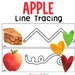 Apple Line Tracing Practice Cards, Apple Tracing Printables, Printable ...