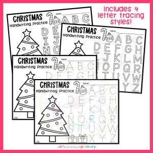 Christmas Worksheets for Kids, Alphabet Handwriting Practice Printables ...
