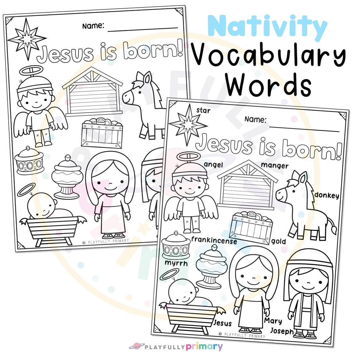 Nativity Coloring Pages, Christian Christmas Activity Pages, Nativity ...