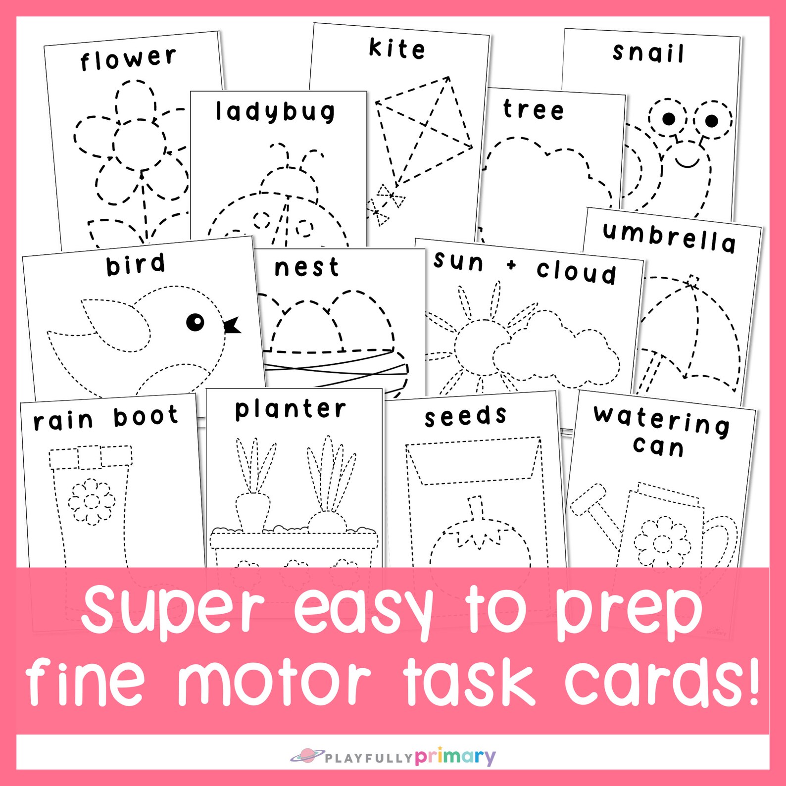 Spring Tracing Worksheets for Preschool, Spring Homeschool Printable ...