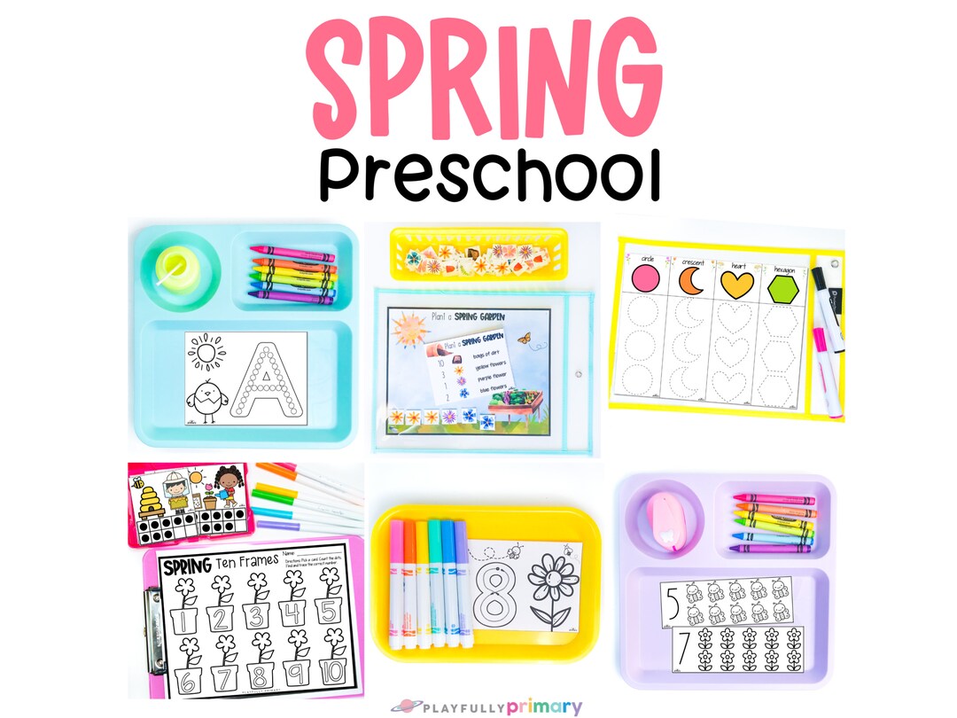 Spring Preschool Printable Bundle | Pre-k Worksheets Pack | Spring Unit ...