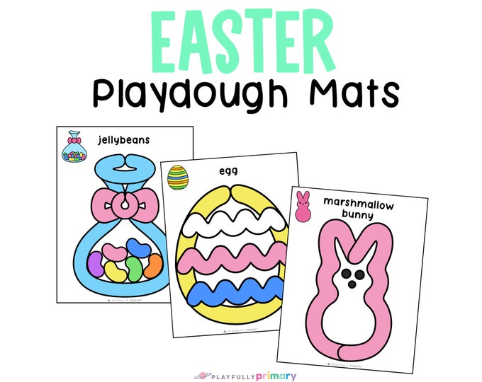 EASTER PLAYDOUGH MATS | Printable Playdoh Mats | Eggs, Nest, Bunny ...