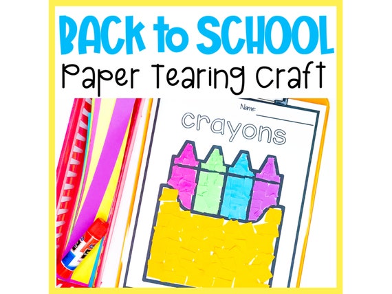 Back to School Paper Tearing Craft Preschool & Kindergarten - Etsy