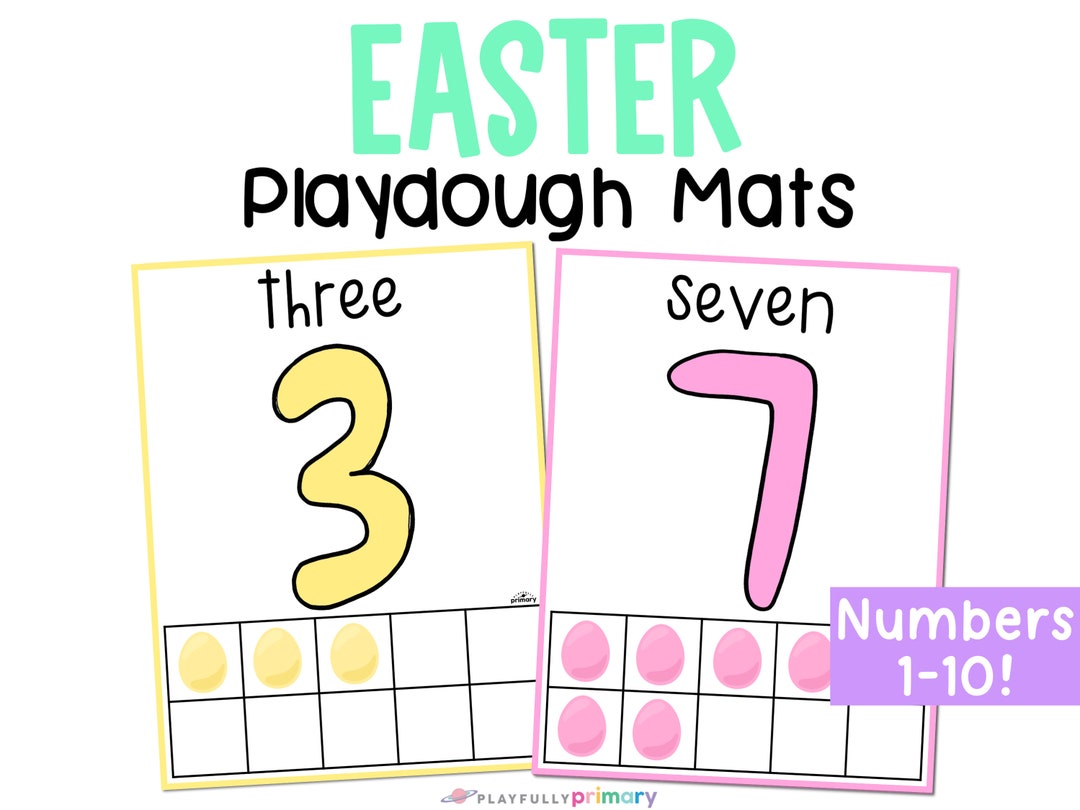 Easter Playdough Mats, Easter Egg Count to 10 Numbers, Easter Play ...