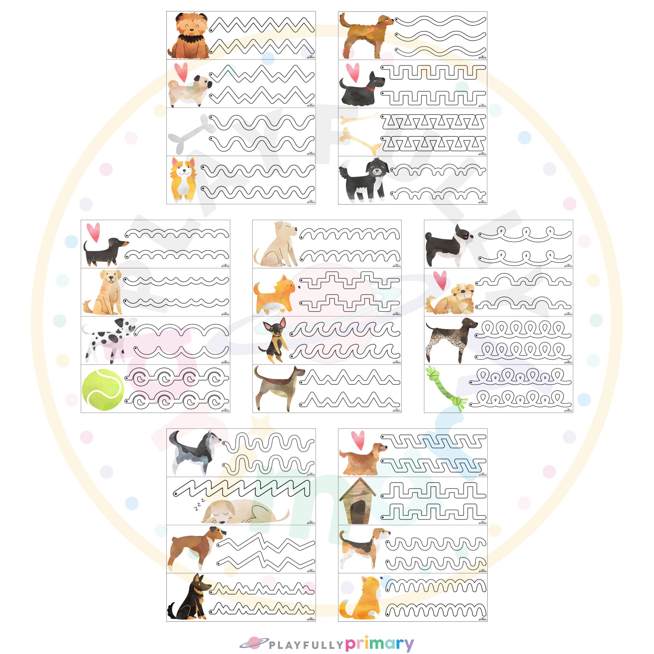 Dog Line Tracing Cards - Fine Motor Tracing Activities - Preschool ...