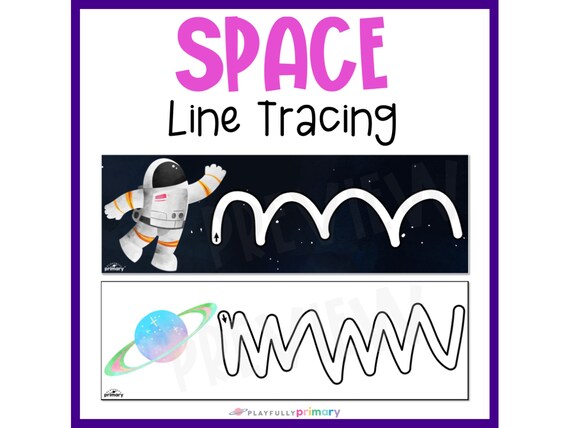 Space Preschool Pre-writing Skills Line Tracing Practice | Etsy