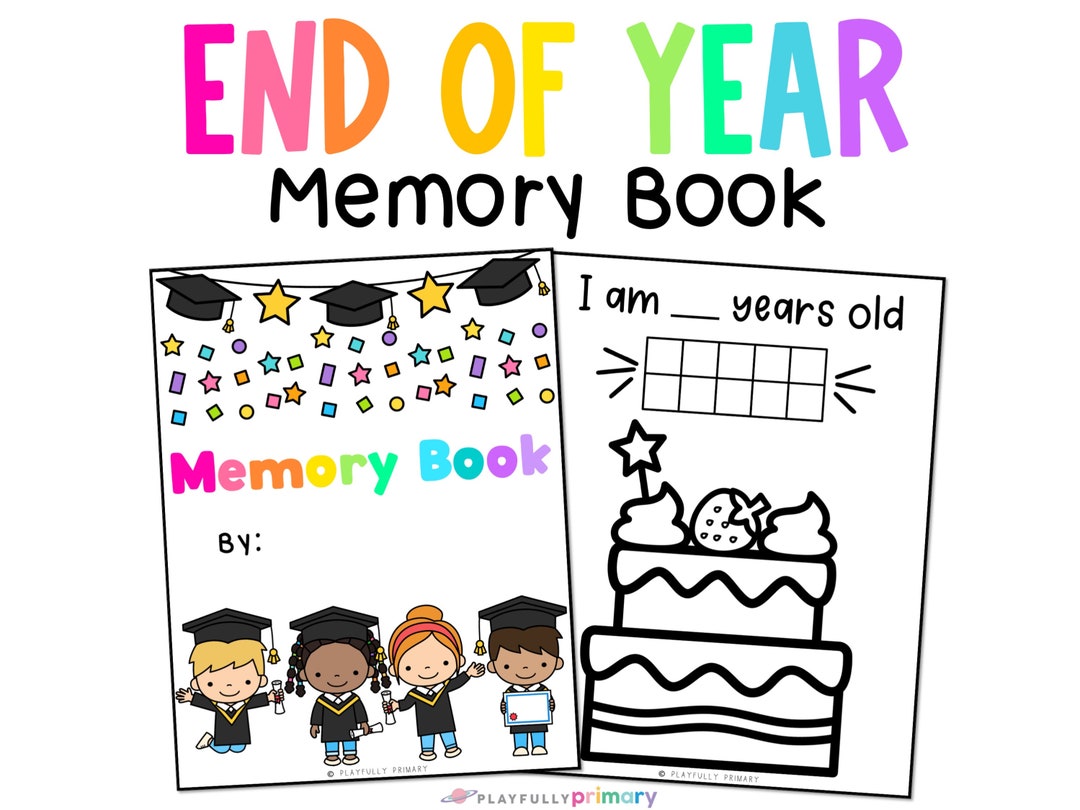 End of Year Memory Book | Kindergarten Graduation Printable Keepsake ...