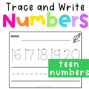 Teen Numbers Worksheets, Kindergarten + Montessori Teens Board ...