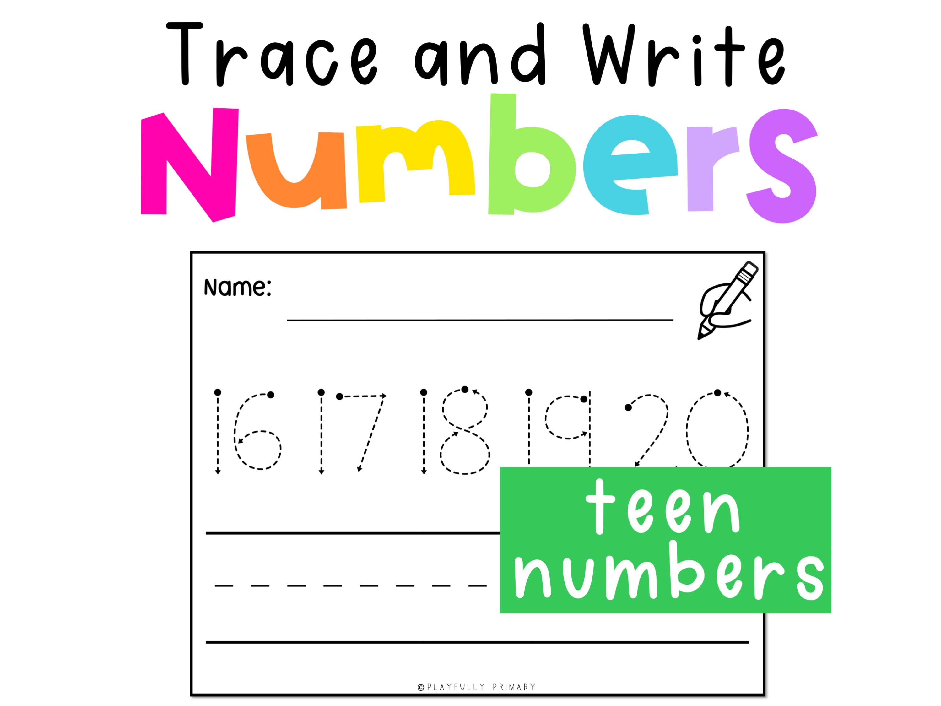Teen Numbers Worksheets, Kindergarten + Montessori Teens Board ...