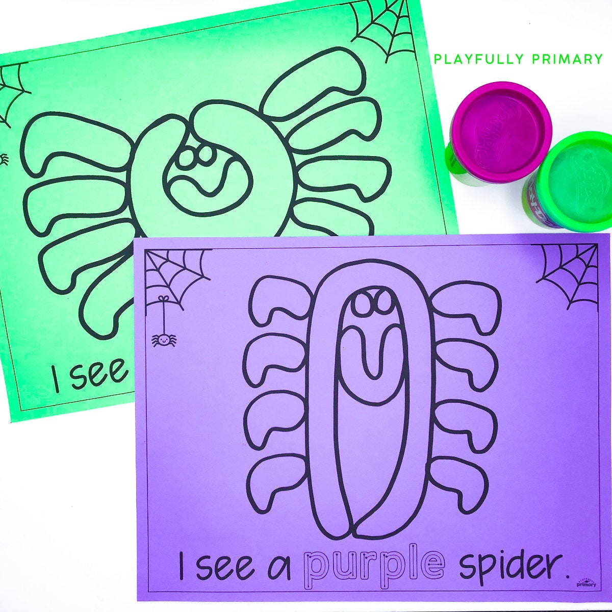 Halloween Playdough Mats, Spider Unit Study Printable Playdough ...