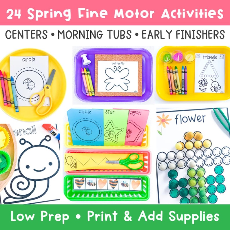 Spring Fine Motor Activities | Preschool Scissor Skills & Cutting ...