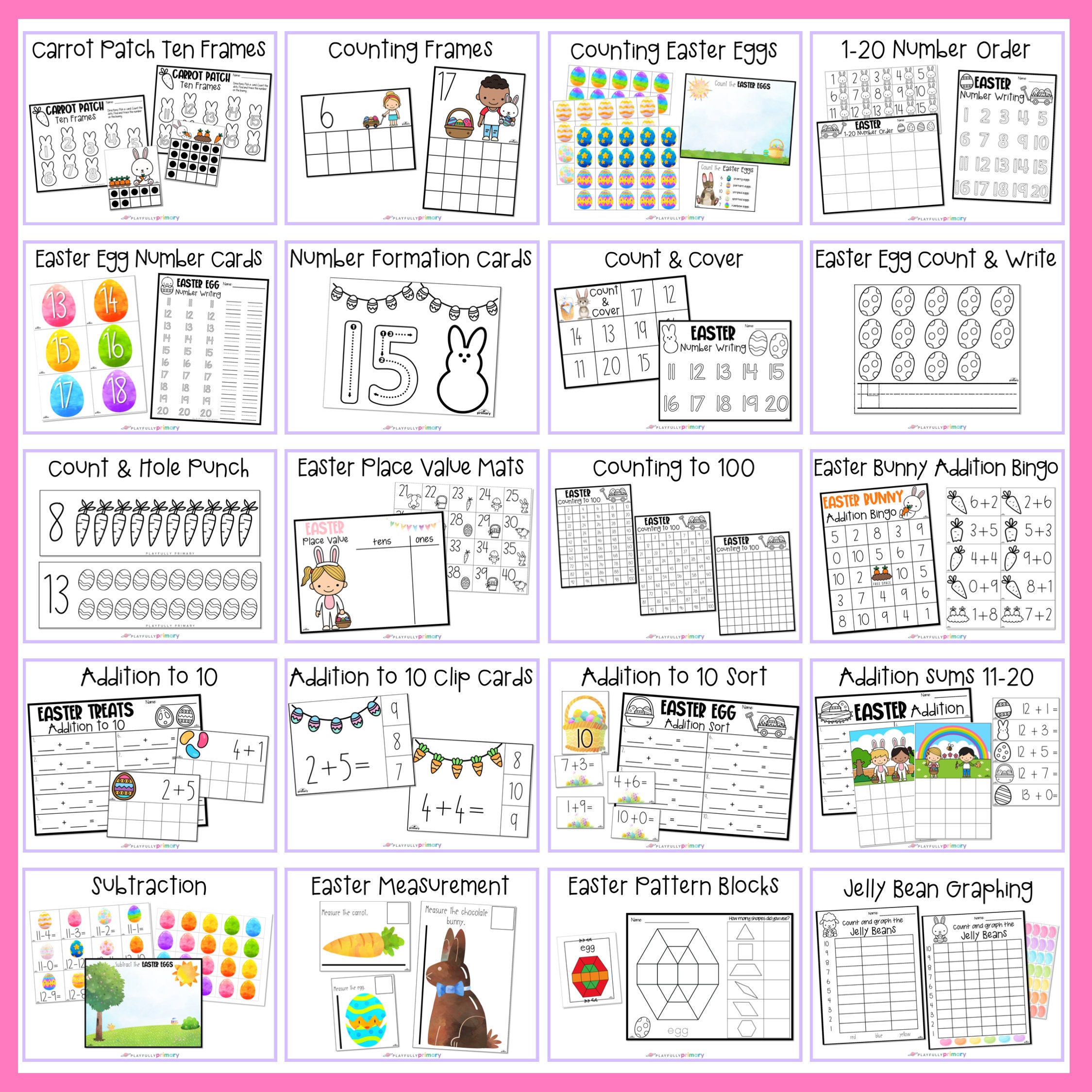 Easter Homeschool Printables Kindergarten Math, Reading, Writing ...